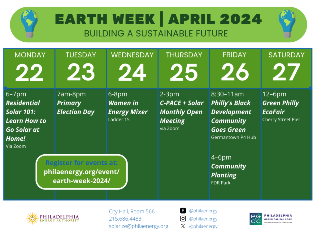 Earth Week 2024 🌍 - Philadelphia Energy Authority
